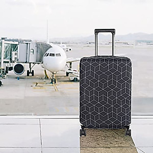 HYPER VENTURE Washable Luggage Cover - Fashion Suitcase Protector Fits 23-26 Inch Luggage (Black Maze, M)