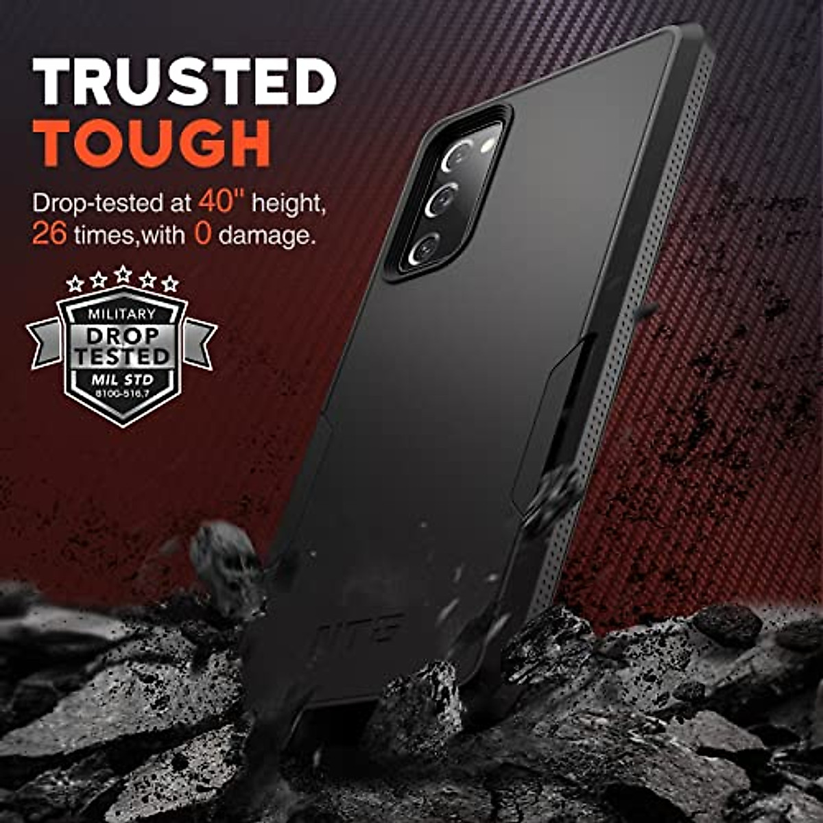 NTG 【𝟮𝟬𝟮𝟮 𝗡𝗲𝘄】 Shockproof Designed for Samsung S20 FE 5G Case, Heavy-Duty Tough Rugged Lightweight Slim Protective Case for Samsung Galaxy S20 FE,Black