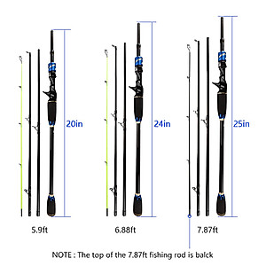 DAGEZI Best Baitcasting Rod for Saltwater 24 Ton Carbon Fiber Medium Heavy 6ft 7ft 8ft Casting Rod 4 Piece Fishing Rod Comfortable to Handle More Durable A Must Have