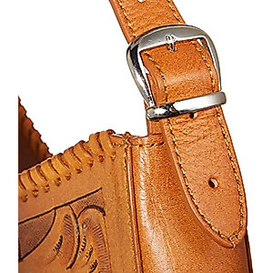 Mauzari Sonoma Women's Large Tooled Leather Hobo Handbag (Honey)