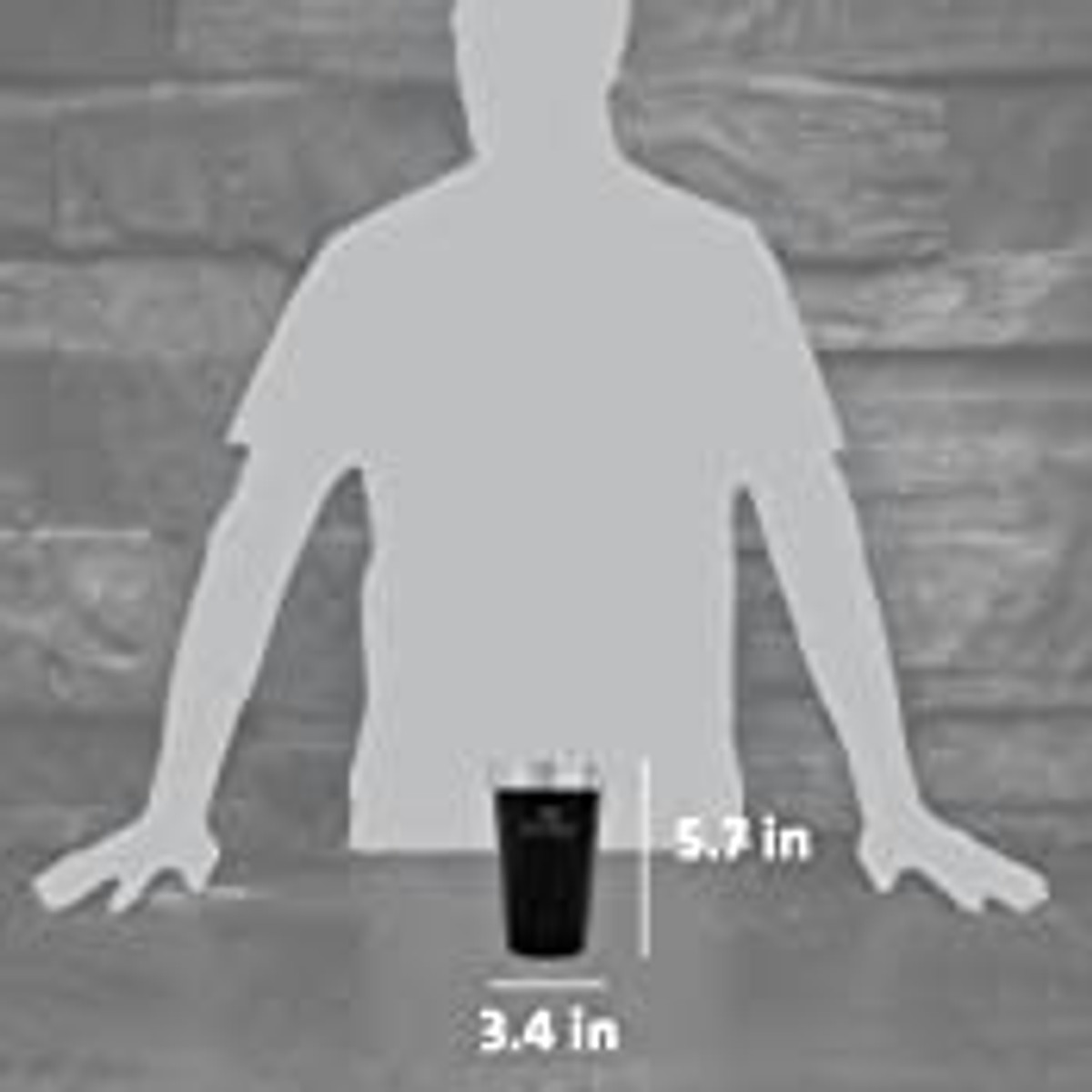 Stanley Aluminum STA2282053 The Stacking Beer Pint Matte Black 16OZ / .47L