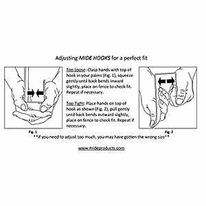MIDE Products Aluminum Slip-on Fence Hooks, Fits 1-1/4 Inch to 1-5/8 Inch Thick Fences, 10" Long, Black