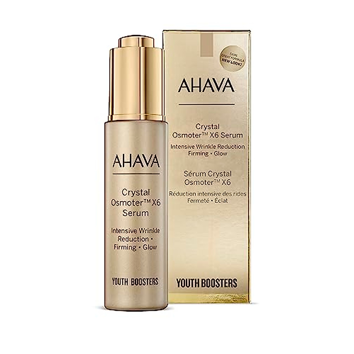 AHAVA Crystal Osmoter X6 Serum - Revolutionary Youth Booster & Intense Wrinkle Reduction, Enhances Youthful Glow & Firming, Enriched with Exclusive Blend of Dead Sea Osmoter & Jojoba Oil, 1 Fl.Oz