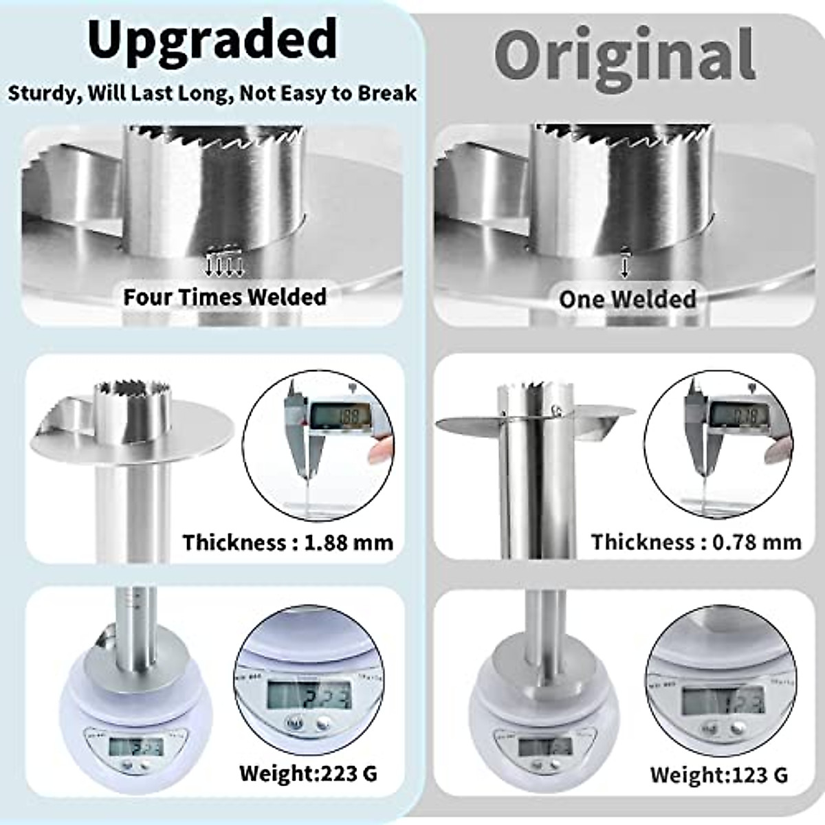 Newness Pineapple Corer and Slicer Tool, Durable Pineapple Core Remover with Upgraded Cutter & Reinforced Thicker Blade, Stainless Steel Kitchen Fruit Gadget for Diced Pineapple Rings, Black Handle