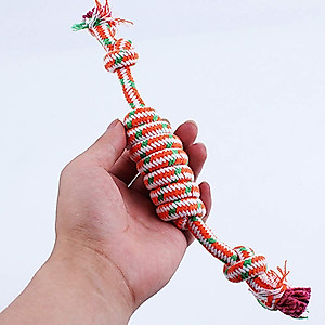 shlutesoy Pet Chew Toys,Dog Toy Cotton Braided Bone Rope Chew Knotted Tied Random Color