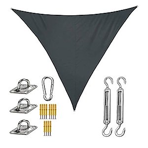 Firlar Triangle Sun Shade Sail Waterproof Triangle Canopy for Patio UV Block for Outdoor Patio Garden Backyard Facility and Activities Patio Carport Awning, 6.5'x6.5'x6.5'