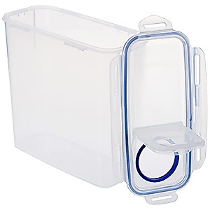 LocknLock Easy Essentials Food Storage Bin Set for Pasta, Flour, Sugar/Airtight Container Lids/BPA-Free/Dishwasher Safe, 8 Piece - Clear