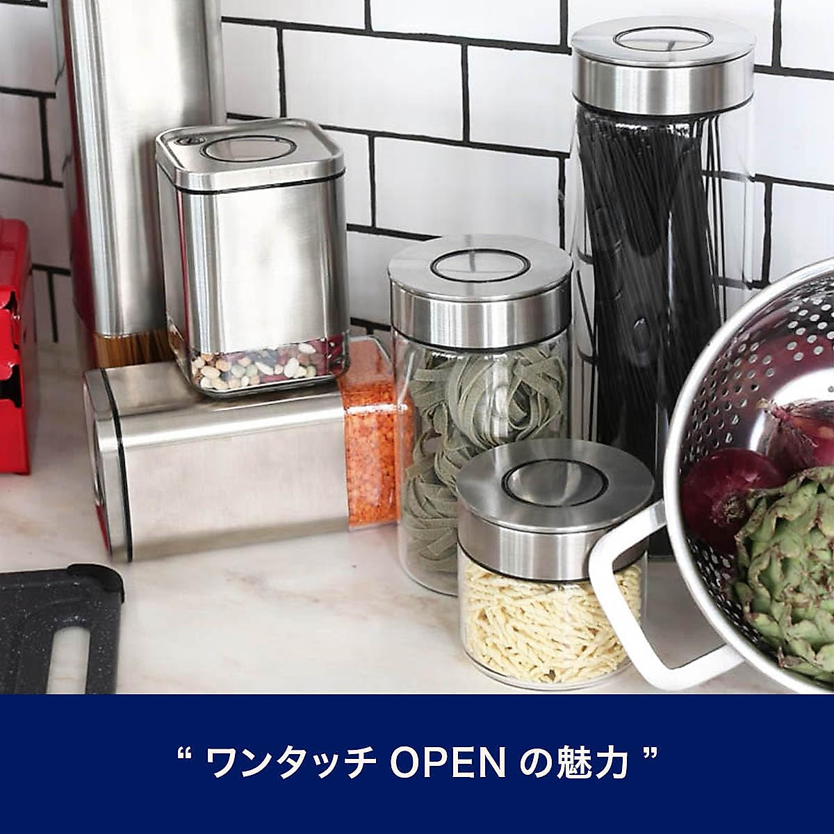 Dulton K915-1286L Condiment Container, Cylinder Jar, With Press Lid, L Size, CYLINDER JAR WITH PRESS LID