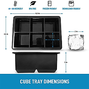 LuckJi Ice Cube Molds - Pack of 3 Ice Cube Trays Silicone Ice Cube Molds with Lid Funnel - Ice Ball Large Square Hexagonal Shapes Ice Maker Molds for Whiskey Reusable as Gift for Men House Bar