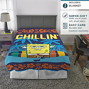 Franco Spongebob Squarepants Bedding Super Soft Micro Raschel Throw Blanket, 62 in x 90 in, (Officially Licensed Product) Collectibles