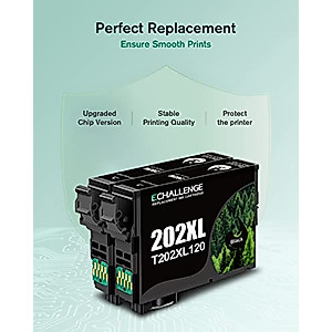 202XL 202 Ink cartridges Black-2 Pack Remanufactured Ink Cartridge Replacement for Epson 202 XL 202XL T202XL for Expression Home XP-5100 Workforce WF-2860 Printer