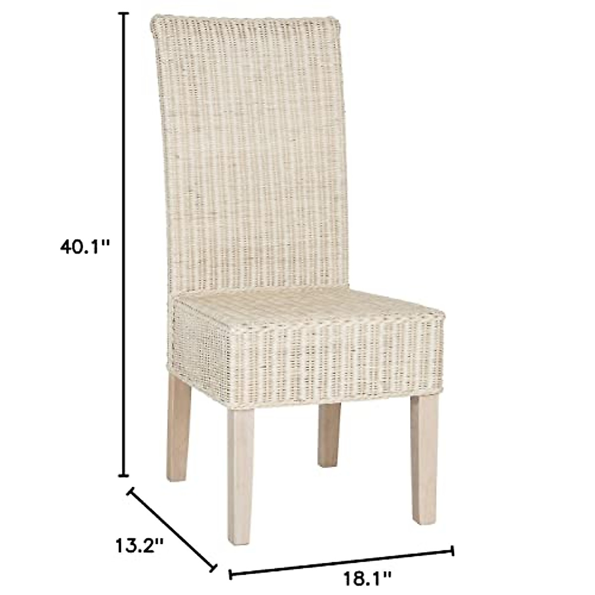 Safavieh Home Collection Arjun Grey Wicker 18-inch Dining Chair