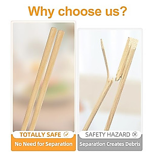 LOROTOCO 50 Pairs Chopsticks Disposable Reusable 9.5" Individually Wrapped Bulk Premium Quality