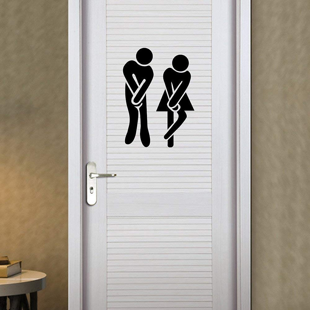 DIY Removable Man Woman Washroom Toilet Bathroom WC Sign, OYEFLY Door Accessories Wall Sticker Home Decor for Kids Living Room Home Decoration (Black)