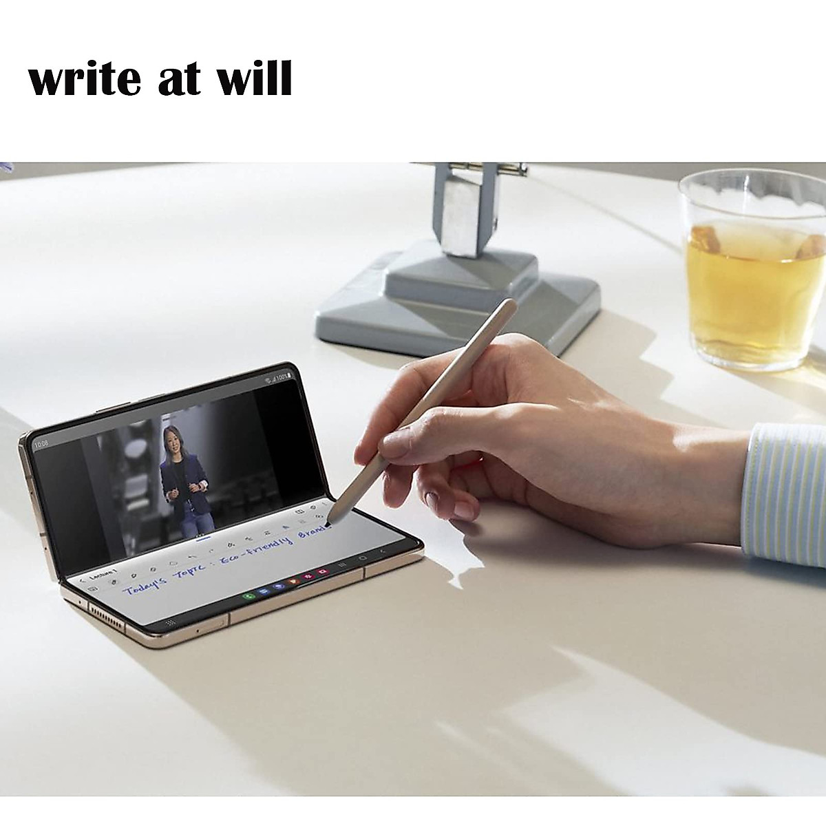 Galaxy Z Fold 4 Pen Stylus Replacement for Samsung Galaxy Z Fold 4/5 S Pen Stylus Pen,Compatible Galaxy Z Fold 4/5 Phone EF-FF92PCBEGUS with Eject Pin+2 Tips (Black)