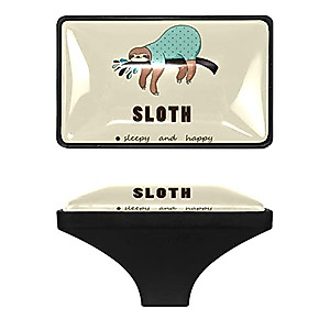 Sleepy and Happy Sloth Crystal Glass Drawer Knob Pull Ergonomic Furniture Cabinet Handle for Kitchen Dresser Cupboard Wardrobe