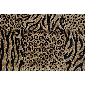 Savannah Contemporary Animal Beige Rectangle Area Rug, 8' x 10'