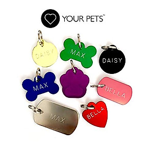 Love Your Pets Classic Pet ID Tags – Aluminum 2 Sided Deep Engraved Dog Tags-Made in The USA-Personalized Dog ID Tags, Cat Tags & Pet Tags