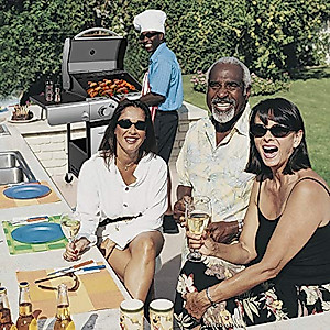 Antarctic Star Propane Gas Grill,3 Burner Cart Style Liquid BBQ Grill with Side Burner & 4 Wheels,42000 BTU Stainless Steel Enamelled Cooking Grills,For outdoor,Patio,Garden White (3 Burner)