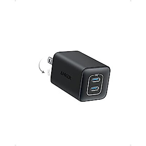 Anker USB C Charger 47W, 523 Charger (Nano 3), 2 Port Compact Foldable GaN Fast Charger for iPhone 14/14 Plus/14 Pro/14 Pro Max/13, Galaxy, Pixel 4/3, iPad/iPad Mini (Cable Not Included)- Black