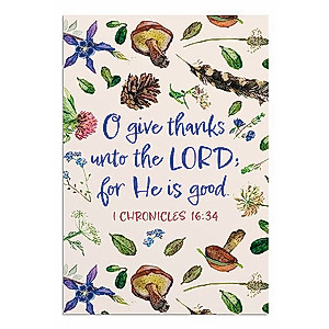DaySpring - We Give Thanks - 4 Nature Design Assortment with Scripture - King James Version - 12 Thank You Boxed Cards & Envelopes (U0061)