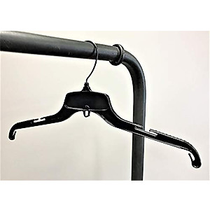 NAHANCO 28800BH Black Plastic Top Hanger, Heavy Weight, Black Hook, 17" (Bulk Pack of 100)