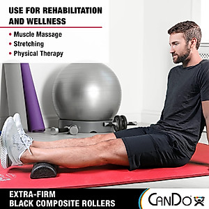 CanDo Black Composite High-Density Roller, Half-Round, 6"" X 36