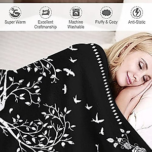 kvtiwee Skull Throw Blanket Custom Name Blanket, Personalized Spooky Skeleton Tree Together Forever Flannel Blanket, Wedding or Anniversary Present, Halloween Goth Wedding Valentines Day Gift 50"x40"