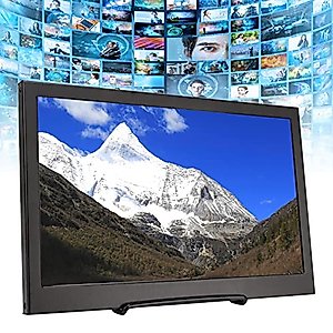 Akozon Capacitive Touch Screen, 13.3in Capacitive Touch Monitor Support HD Multimedia VGA Input Interface Portable HD Color Screen Display with Speaker 100‑240V(US Plug)