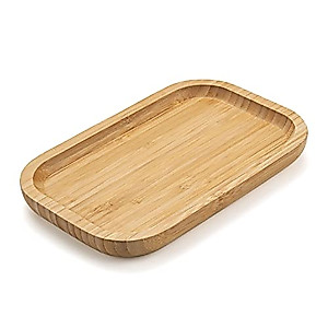 Bamboo Vanity Tray, Bathroom Counter Tray, Toilet Tank Tray, Bathroom Tray for Organizing and Home Decor, 7.9 x 5.1 x 0.8 inch