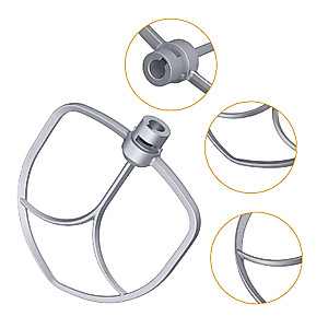 Subtle Silver Coated Dough Hook for Acekool Polished Stainless Steel Flat Beater for Kitchenaid 7L Tilt-Stand Mixer Attachments for Kitchen Paddle, Baking,Pastry, Mixing Accessory,Dishwasher Safe