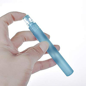 10ml Pen Clip Fine Mist,10 Pcs Plastic Frosted Atomizer Vials Empty Portable Refillable Pump Spray Bottle Perfume hand Sample Tube Travel Makeup Container (Color Random)