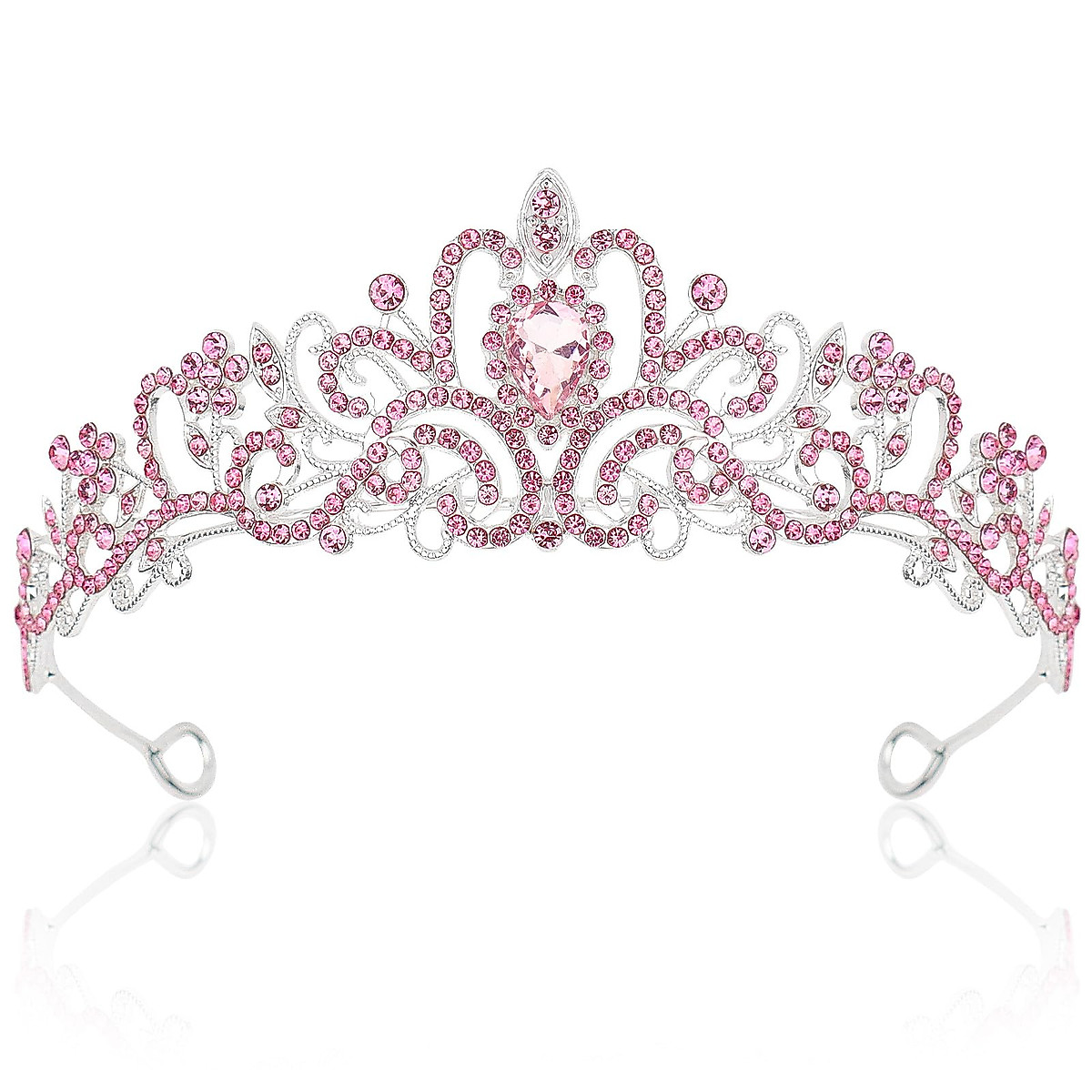 CIEHER Pink Tiara Princess Crown Queen Crown Crystal Crowns for Women Crown for Birthday Prom Party Halloween Costume Cosplay, Princess Party Decorations