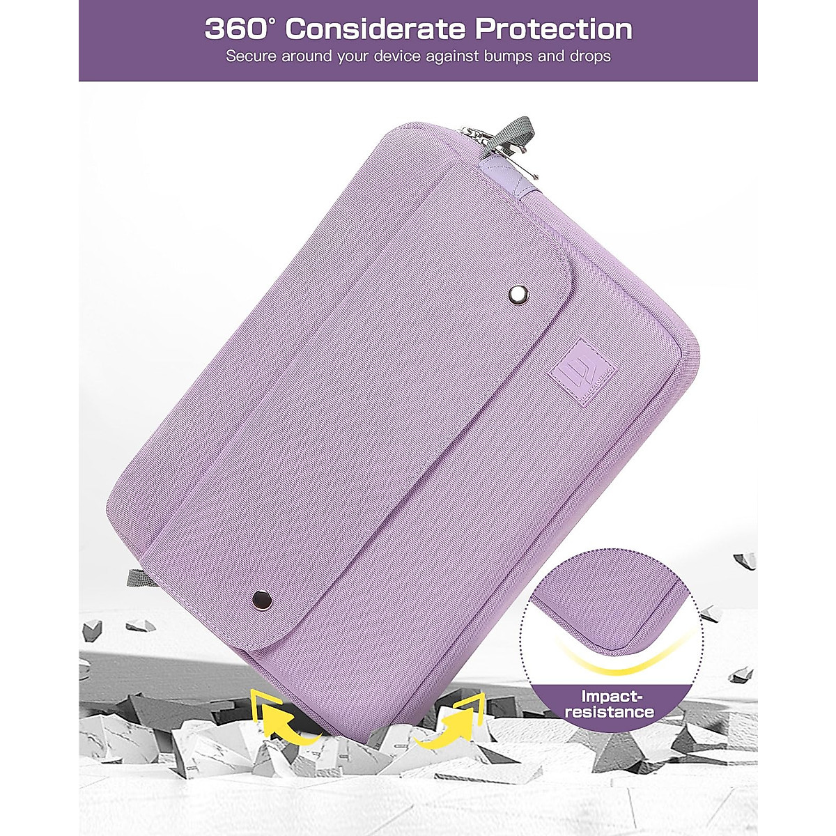 Dadanism 9-11" Tablet Sleeve Shoulder Bag for iPad Air 5/4 10.9, iPad Pro 11 M4 M2, iPad Air 11" 2024, iPad 10.2 9/8/7th, iPad 10th Gen 10.9, Galaxy Tab A9+/S9 FE/A8, Tablet Carrying Bag, Taro Purple