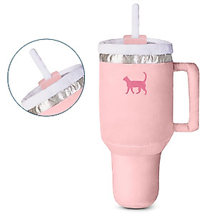 PUPROAR Kitty Cup Tumbler Cat Toy – Cute Cat Toy with Catnip, Crinkle Cat Toys for Cat Birthdays or Christmas, Funny Cat Toys for Kittens (Pink Peach Dust)