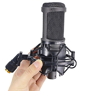 AT2020 Shock Mount with Pop Filter - Foam Windscreen with Microphone Shockmount Reduces Vibration Noise and Blocks Out Plosives for Audio Technica AT2020 AT2035 ATR2500 Condenser Mic by YOUSHARES