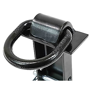 Mytee Products (4 Pack) Heavy Duty Adjustable Trailer Stake Pocket -Small 5/8 Inch Forged D Ring Black Powder Coated w/ 1/2" Hitch Pin, Load Limit 5400 lbs; 2 Adjustable Holes | Stake Pocket D-Ring