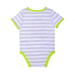 Disney Baby-Boys 1 Buzz Lightyear Toy Story Creeper and 2 Buzz Bibs To Attach To The Creeper, White/Gray, 6-9 Months (3-Piece)