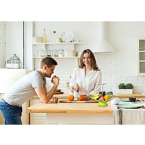 Fruit Basket for Kitchen Counter, Creative Foldable Rotation Fruit Bowl with 4 in 1 Multifunctional Melon Baller Scoop Set, Modern Countertop Fruit Holder for Kitchen Dinning Table Storage Decor