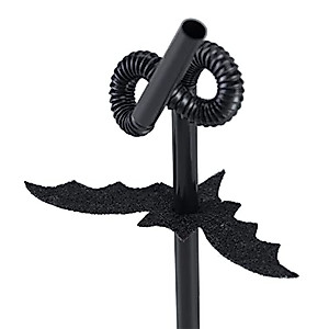BinaryABC Halloween Bat Straws,Halloween Party Straws,Halloween Drinking Straws,Halloween Party Favors Decorations Supplies,50Pcs