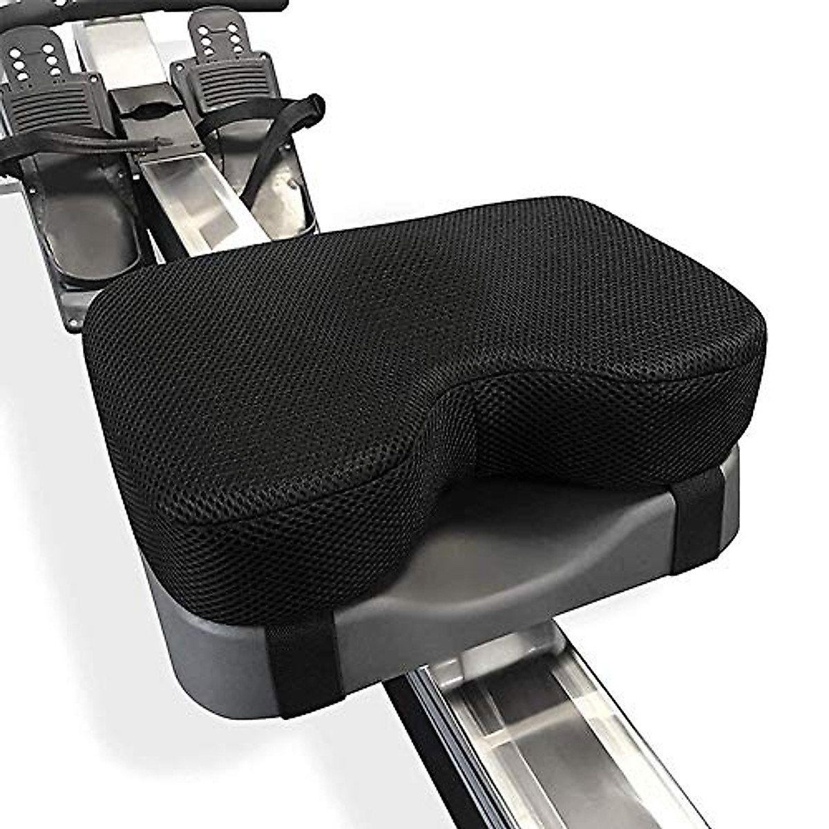 Rowing Machine Seat Cushion, Rower Seat Cushion with Custom Memory Foam, Washable Cover and Straps - Rowing Machine Cushion Alternative - Rower Accessories