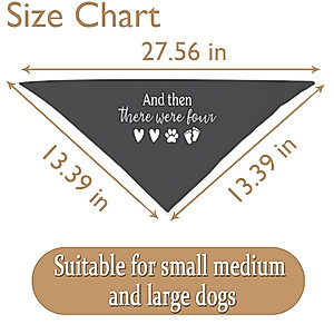 JXGZSO 1 Piece Baby Announcement Dog Bandana and Then There Were Four/Five Dog Bandana New Baby Gift Pregnancy Gift (Were Four black)