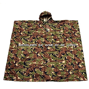 Arcturus Lightweight Ripstop Nylon Poncho with Adjustable Hood (Blue)