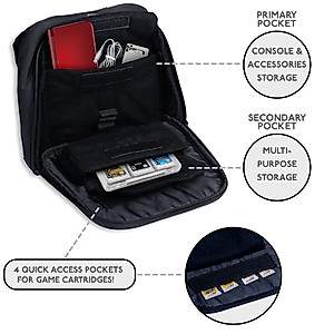 Nintendo Super Mario 3DS Carrying Case Compatible With Nintendo Switch, 2DS, 3DS, 3DS XL, DS, DS XL, DS Light Handle & Shoulder Strap Traveling Carry Case With Hard Zipper Black Officially licensed