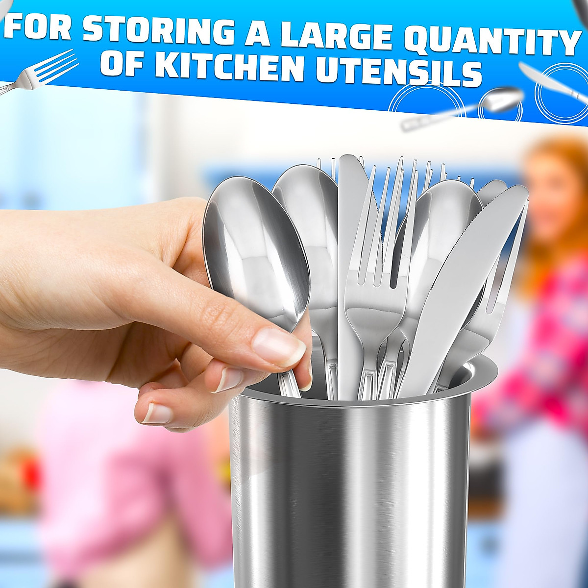 3-3/4" Stainless Steel Solid Cutlery Cylinder Reluen