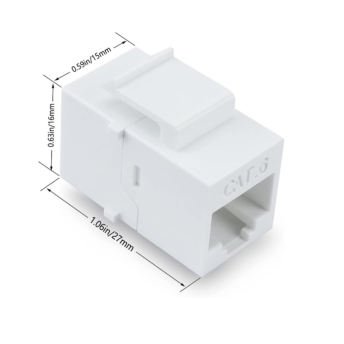 VICTEK Female to Female Cat6 Keystone RJ45 Couplers, 10 Pack, White, Tablet