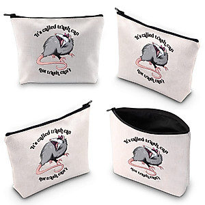 XYANFA It's Called Trash Can Not Trash Can't Possum Makeup Bag Opossum Gifts For Opossum Lovers Opossum Zipper Pouch (trash can)