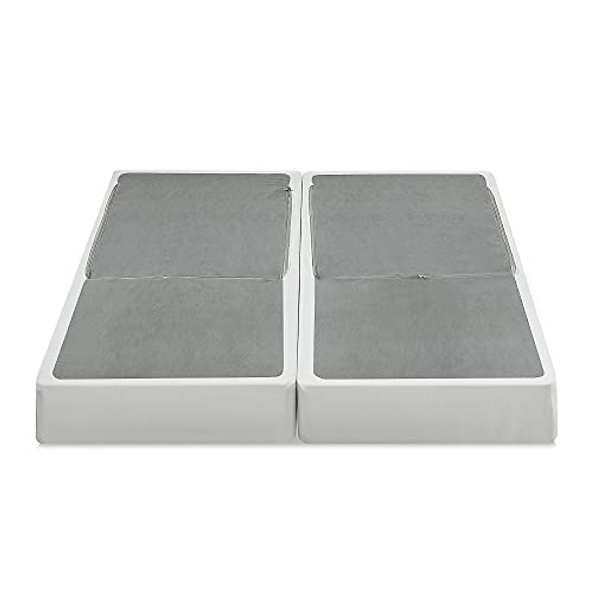 ZINUS No Assembly Metal Box Spring / 7.5 Inch White Mattress Foundation / Sturdy Metal Structure, Split King