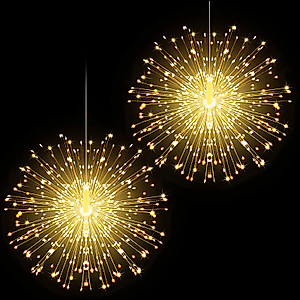 LetsFunny Fairy Christmas String Lights Wire Lights, 225 LED DIY 8 Modes Dimmable Lights with Remote Control, Decorative Hanging Starburst Lights Christmas Indoor Outdoor Decoration