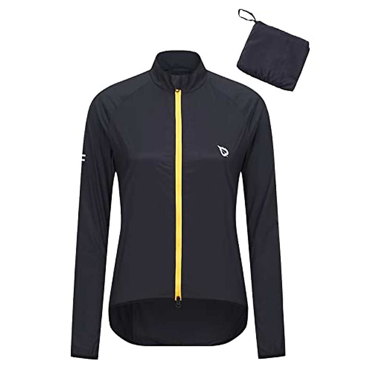 baleaf Women's Cycling Jacket, Lightweight UPF40+ WindBreaker Water Resistant Full Zip Long Sleeve Running Hiking Black M